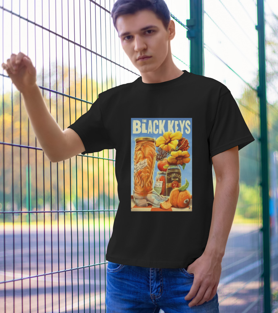 The Black Keys Nashville 2026 Boots Jars Pumpkins Flowers T-Shirt