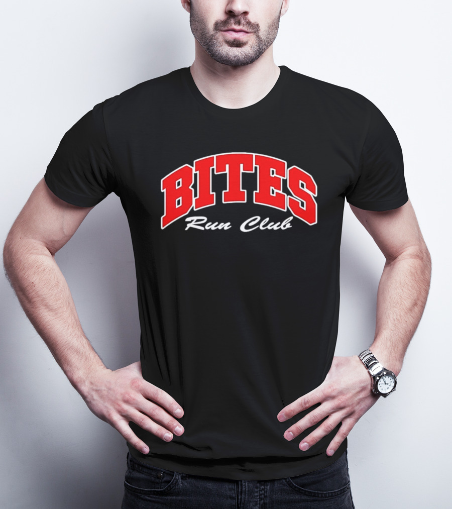 Bites Run Club Classic Style Sports Lettering T-Shirt