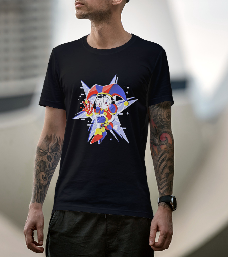 Classic Pixel Jester Glitch Retro Arcade T-Shirt