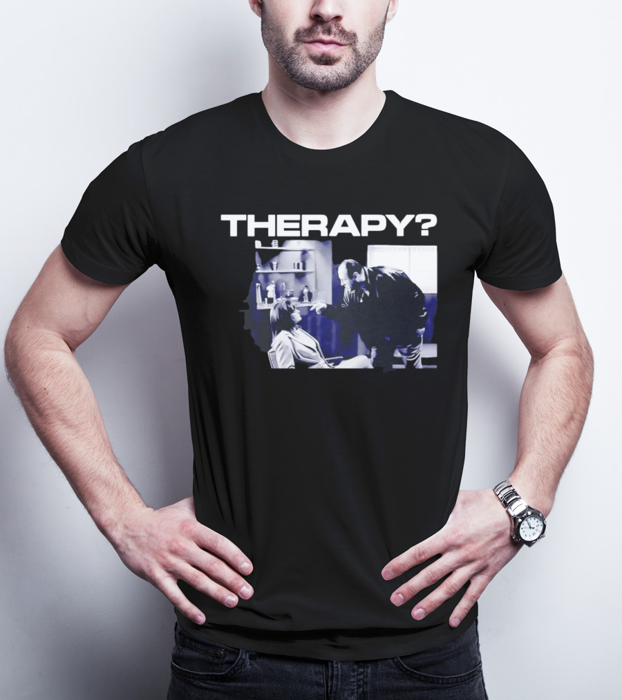 Tony Soprano Theraphy Pointing At Dr Melfi Black White Session T-Shirt