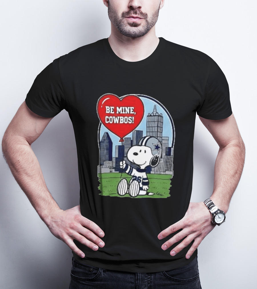 Dallas Cowboys Snoopy Be Mine Valentine 2026 Skyline T-Shirt