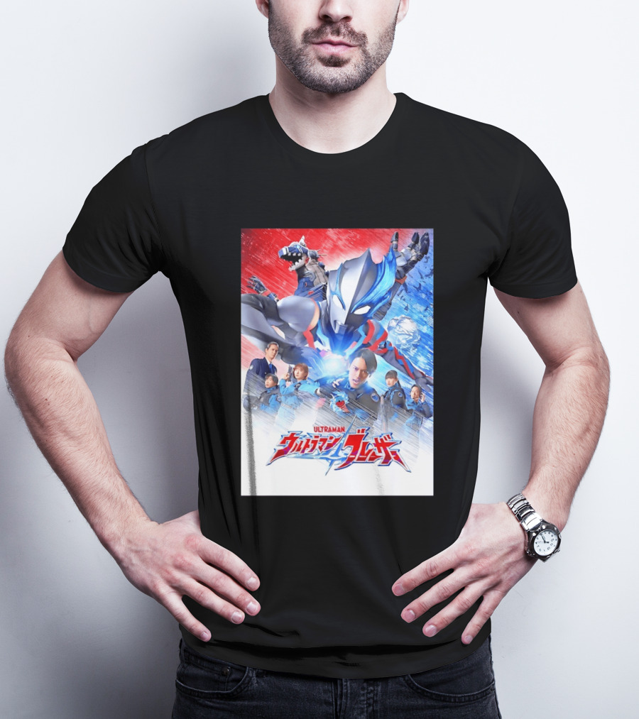 Ultraman Blazar Cast And Characters With Heroic Action Scene T-Shirt