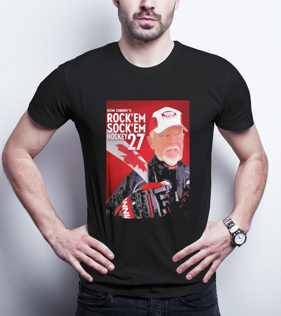 Don Cherry's Rock'em Sock'em Hockey 27 Maple Leaf Hat And Gloves Canada T-Shirt
