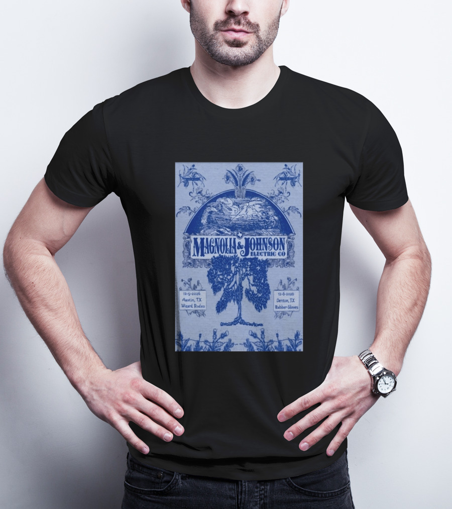 Magnolia And Johnson Electric Co Austin TX Wizard Rodeo Denton TX Rubber Gloves Dec 5 6 2026 T-Shirt