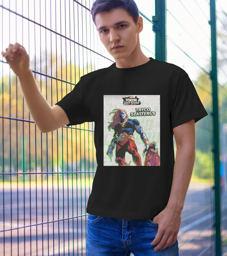 Marvel Tokon First Strike Tryco Slatterus Character With Creature T-Shirt