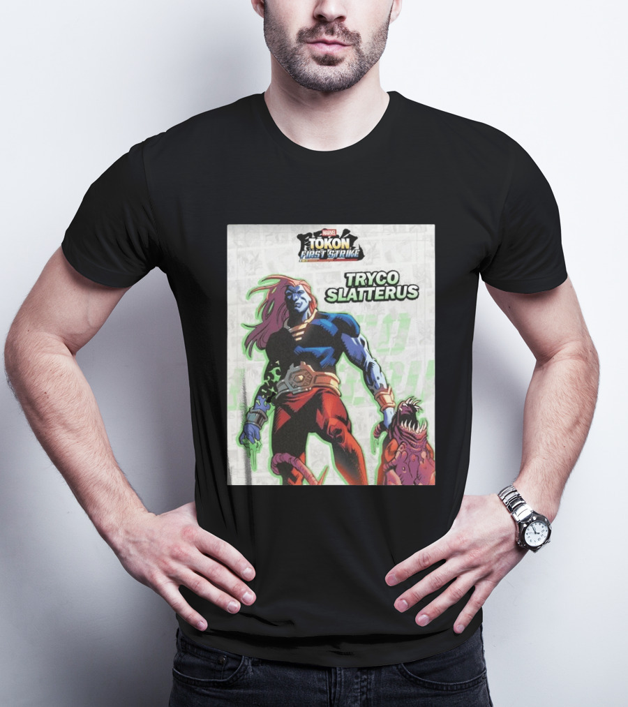 Marvel Tokon First Strike Tryco Slatterus Character With Creature T-Shirt