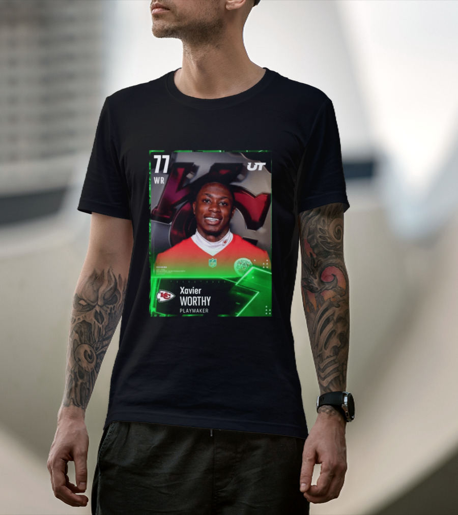 Xavier Worthy Kansas City Chiefs WR 77 Playmaker UT NFL T-Shirt