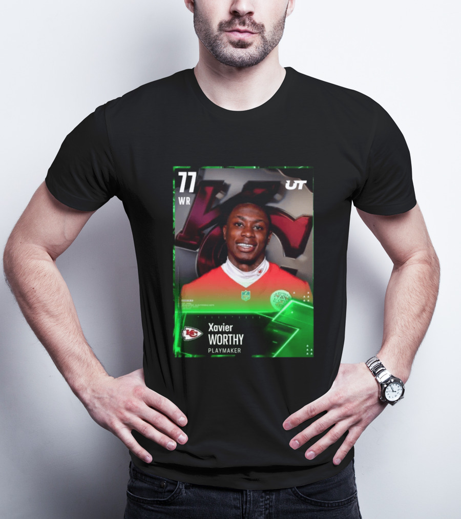 Xavier Worthy Kansas City Chiefs WR 77 Playmaker UT NFL T-Shirt