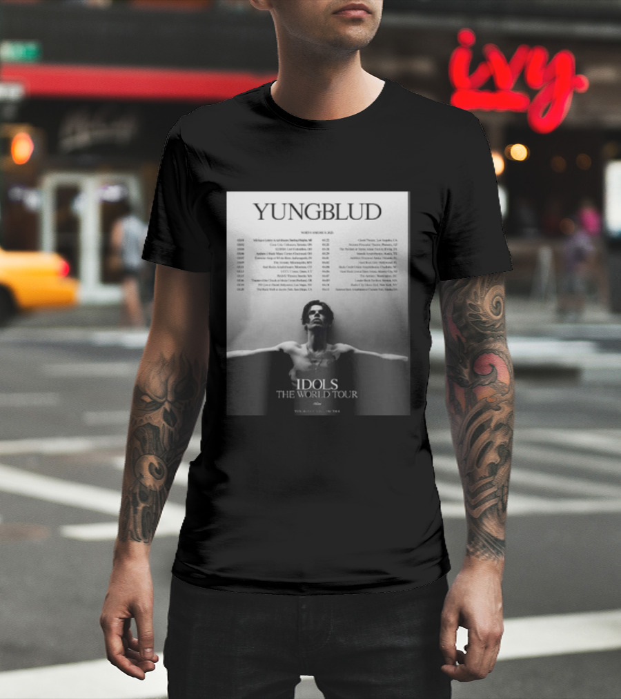 YUNGBLUD Idols The World Tour North America 2026 Schedule Dates Mockup Two Side T-Shirt