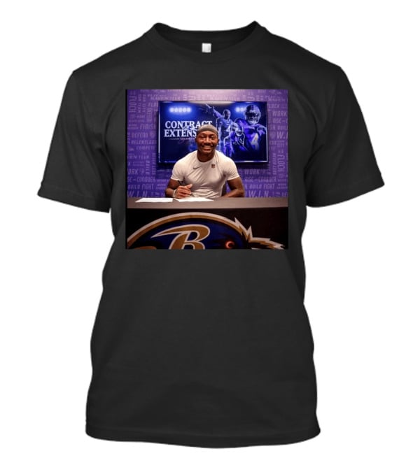 Zay Flowers Contract Extension Baltimore Ravens Football Player Signing NFL Deal T-Shirt