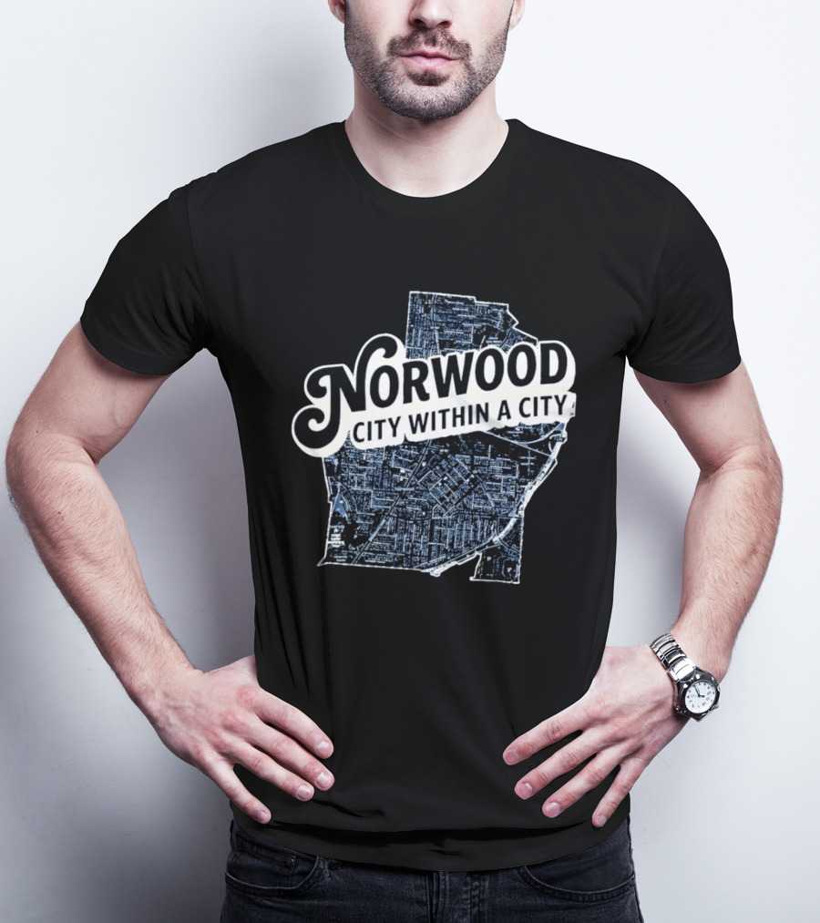 Norwood City Within A City Map T-Shirt