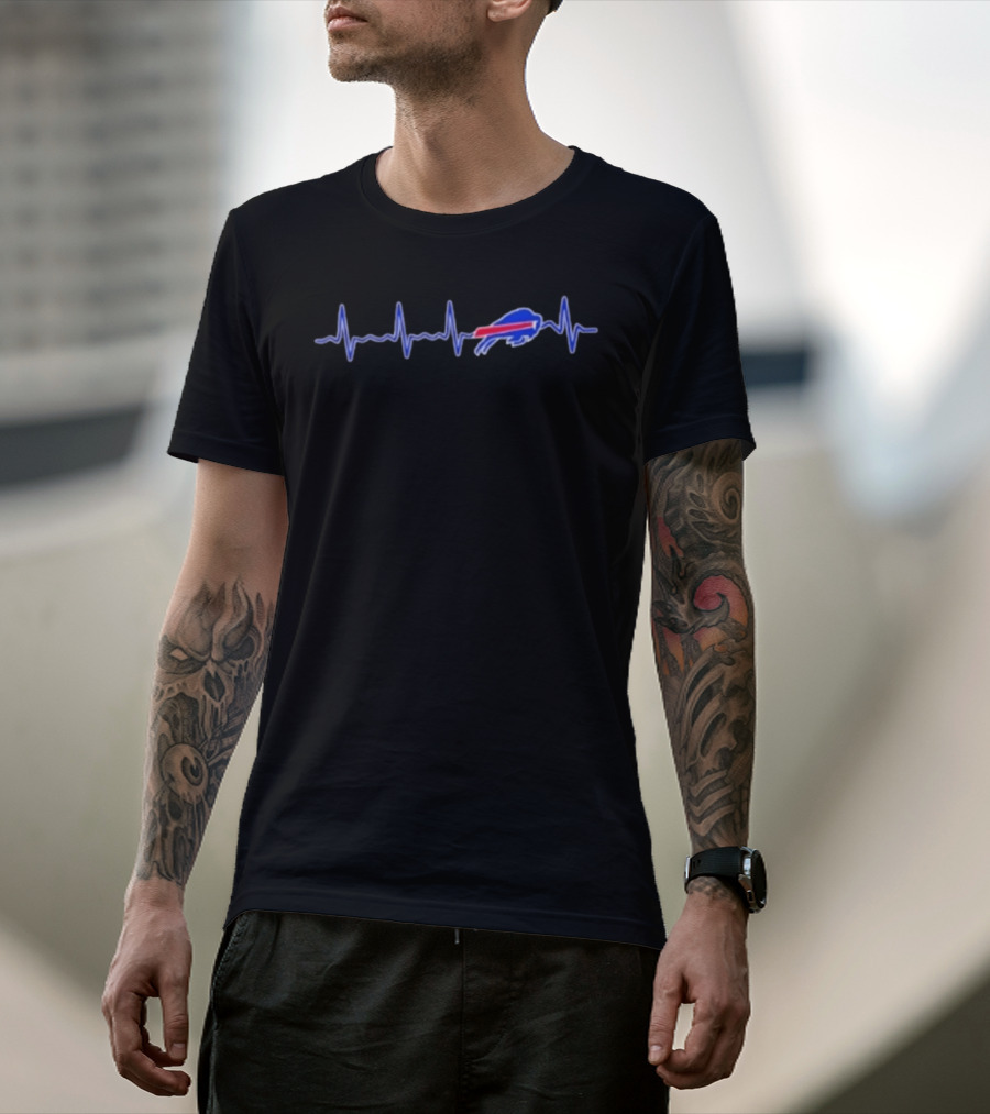Buffalo Bills Heartbeat Love For Football Original Fans T-Shirt