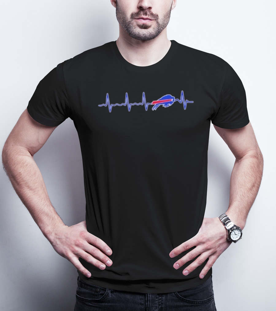 Buffalo Bills Heartbeat Love For Football Original Fans T-Shirt