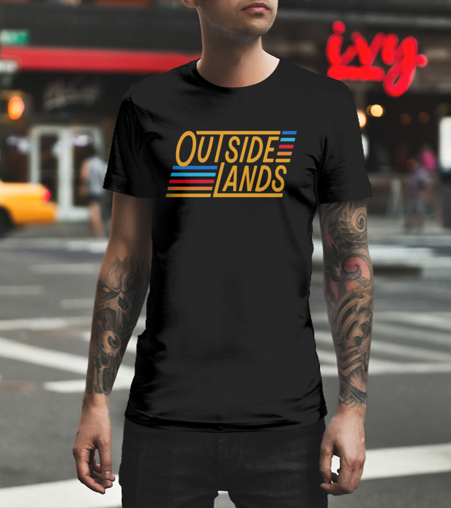 OUTSIDE LANDS Music And Arts Festival Stripes Retro Colorful T-Shirt