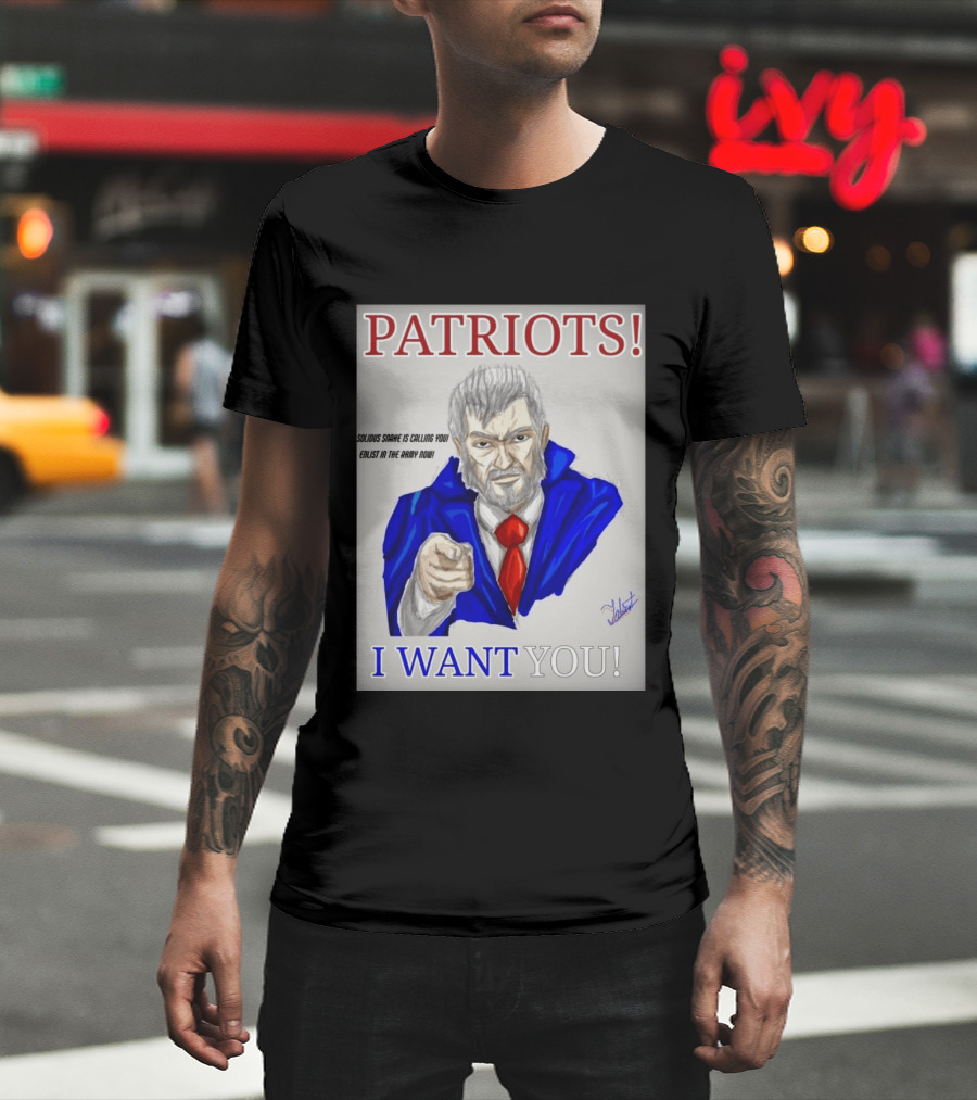 Patriots Solidus Snake Is Calling You Enlist In The Army Now I Want You T-Shirt