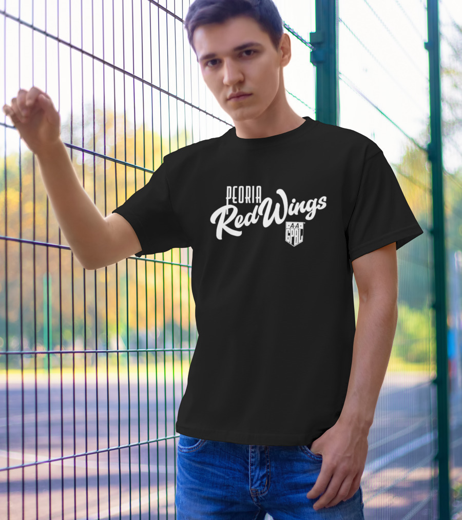 Peoria Red Wings AAGPBL Retro Baseball Team Logo All American Girls Professional League T-Shirt