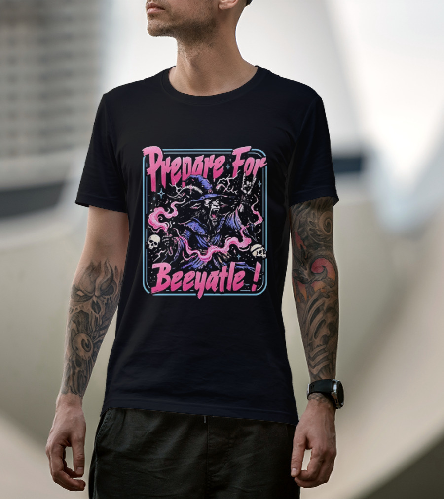 Prepare For Beeyatle Goat Wizard Metal Magic Skulls T-Shirt