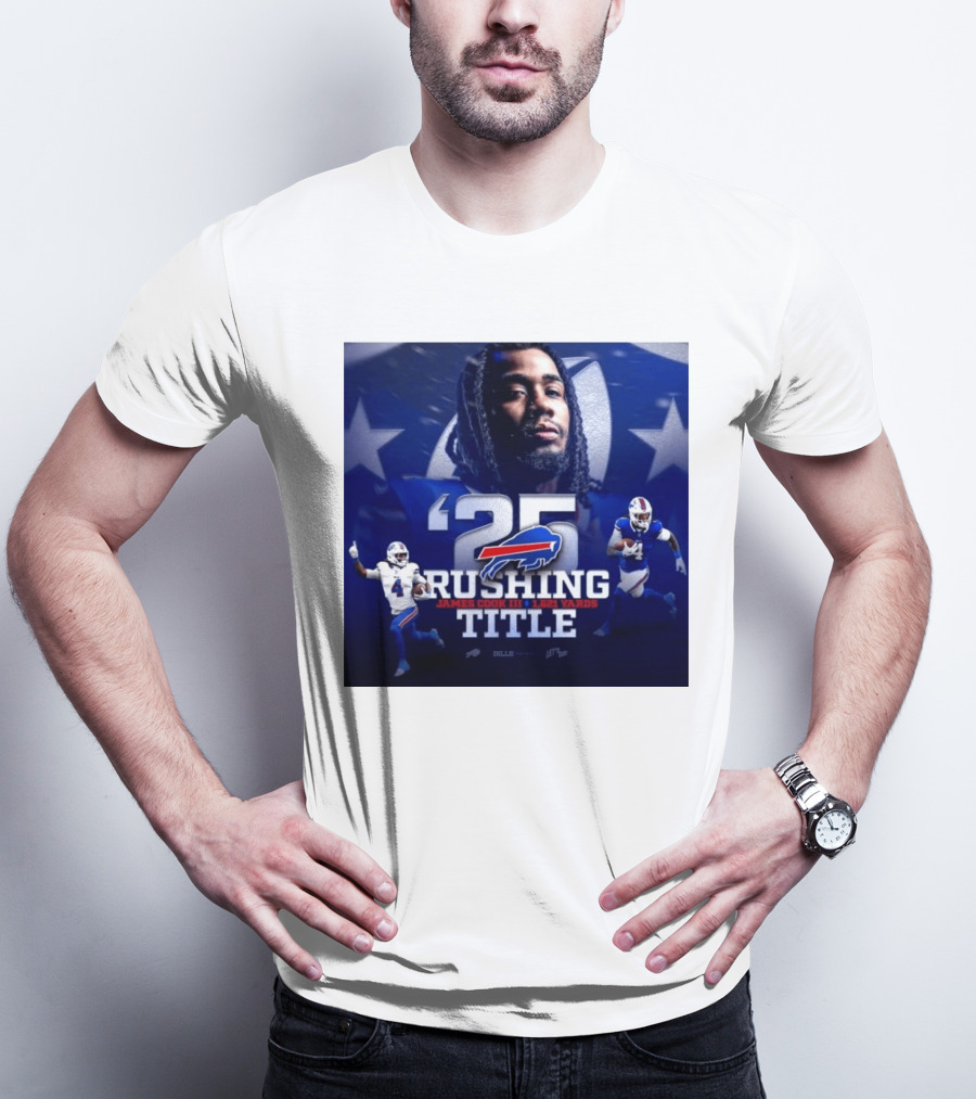 25 Rushing Buffalo Football James Cook III 1621 Yards Title T-Shirt