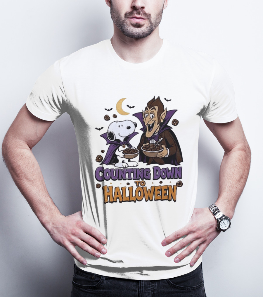 Peanuts Snoopy And Dracula Counting Down To Halloween T-Shirt