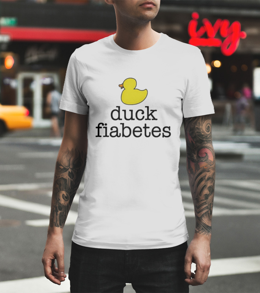 Duck Fiabetes Yellow Rubber Duck Diabetes Awareness T-Shirt