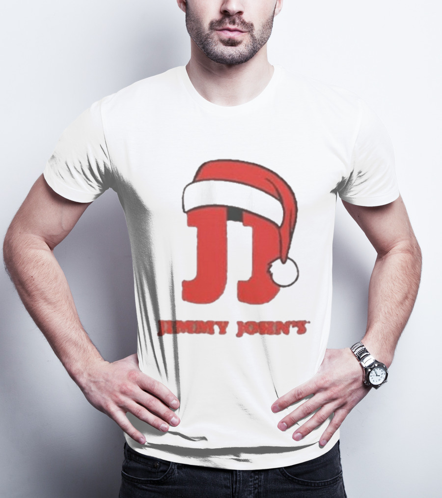 Jimmy John's Festive Santa Hat Christmas T-Shirt