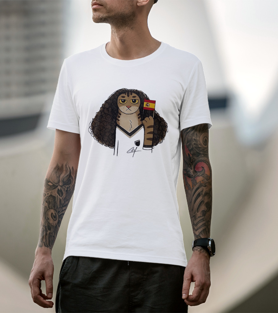 Marc Cucurella Cat Holding Spain Flag FC Barcelona T-Shirt