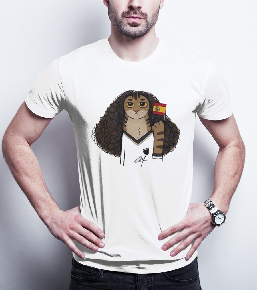 Marc Cucurella Cat Holding Spain Flag FC Barcelona T-Shirt