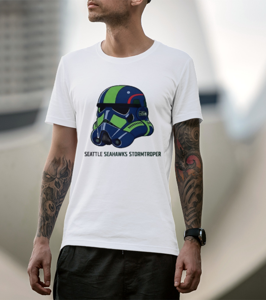 Seattle Seahawks Stormtrooper Game Day Galactic Helmet T-Shirt