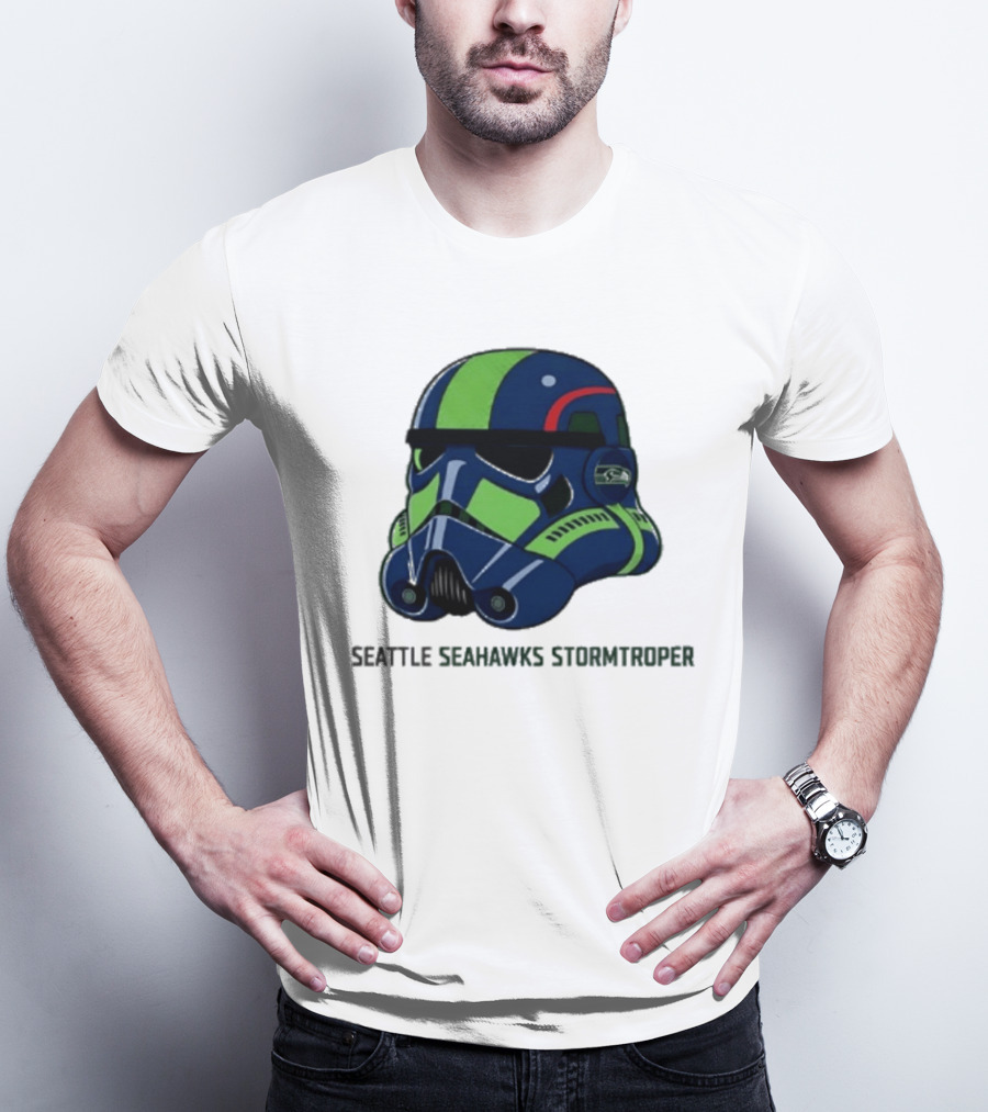 Seattle Seahawks Stormtrooper Game Day Galactic Helmet T-Shirt