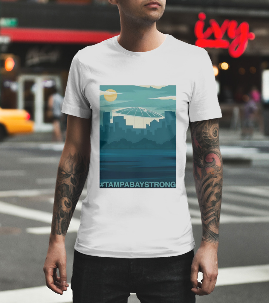 Tampa Bay Strong Skyline Tropicana Field Hashtag T T-Shirt