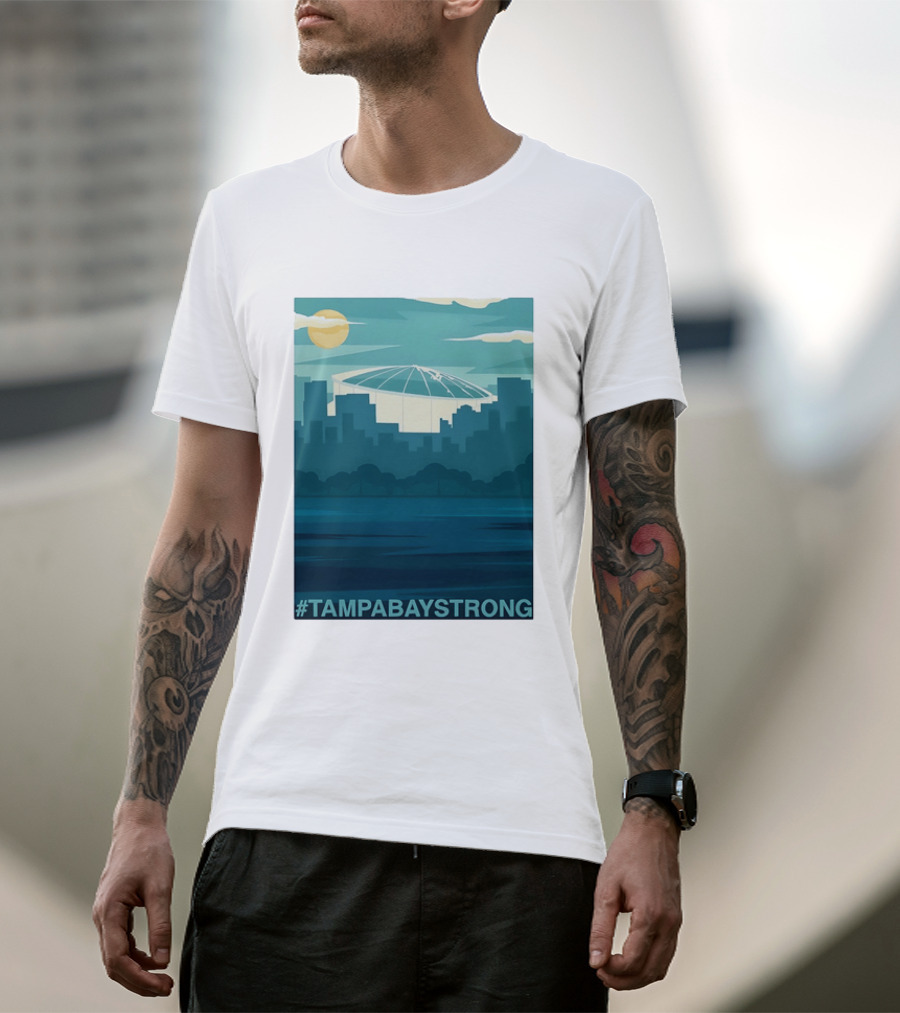 Tampa Bay Strong Skyline Tropicana Field Hashtag T T-Shirt