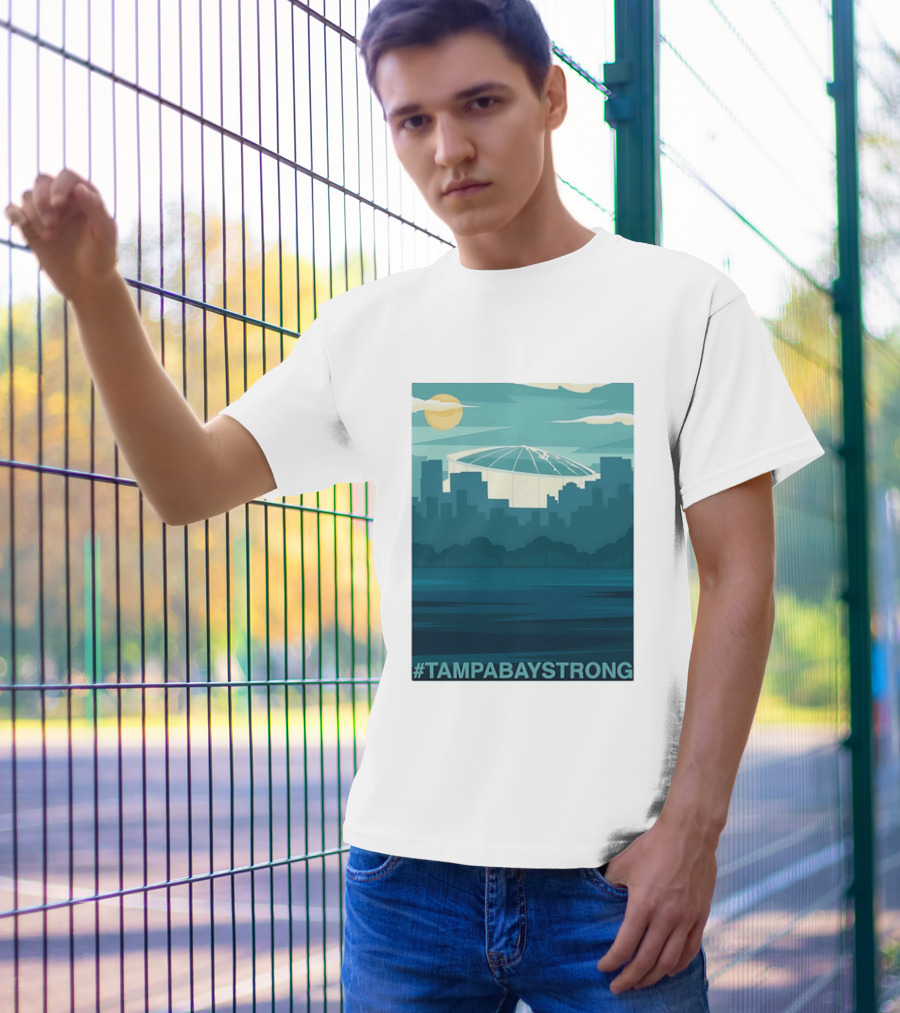Tampa Bay Strong Skyline Tropicana Field Hashtag T T-Shirt