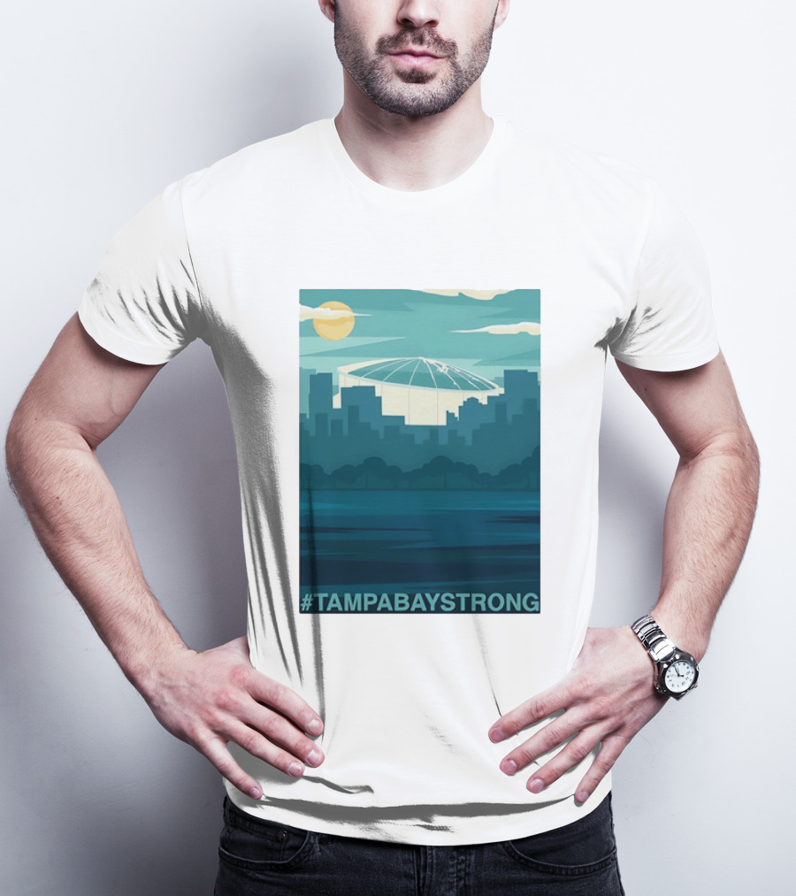 Tampa Bay Strong Skyline Tropicana Field Hashtag T T-Shirt