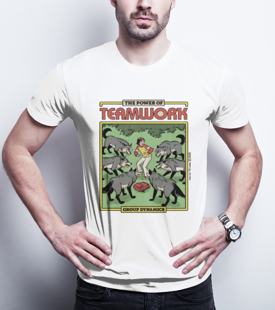 The Power Of Teamwork Group Dynamics Child Surrounded By Wolves T-Shirt