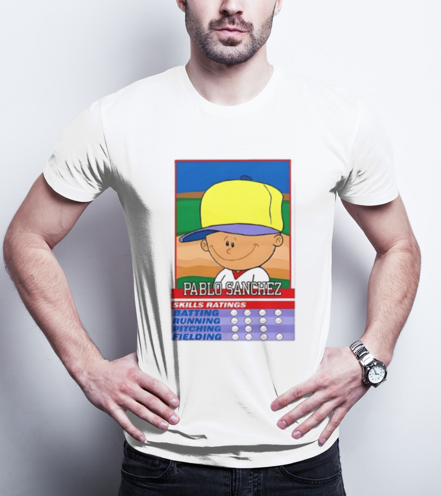 Trending Pablo Sanchez Skills Ratings Card Batting Running Pitching Fielding T-Shirt