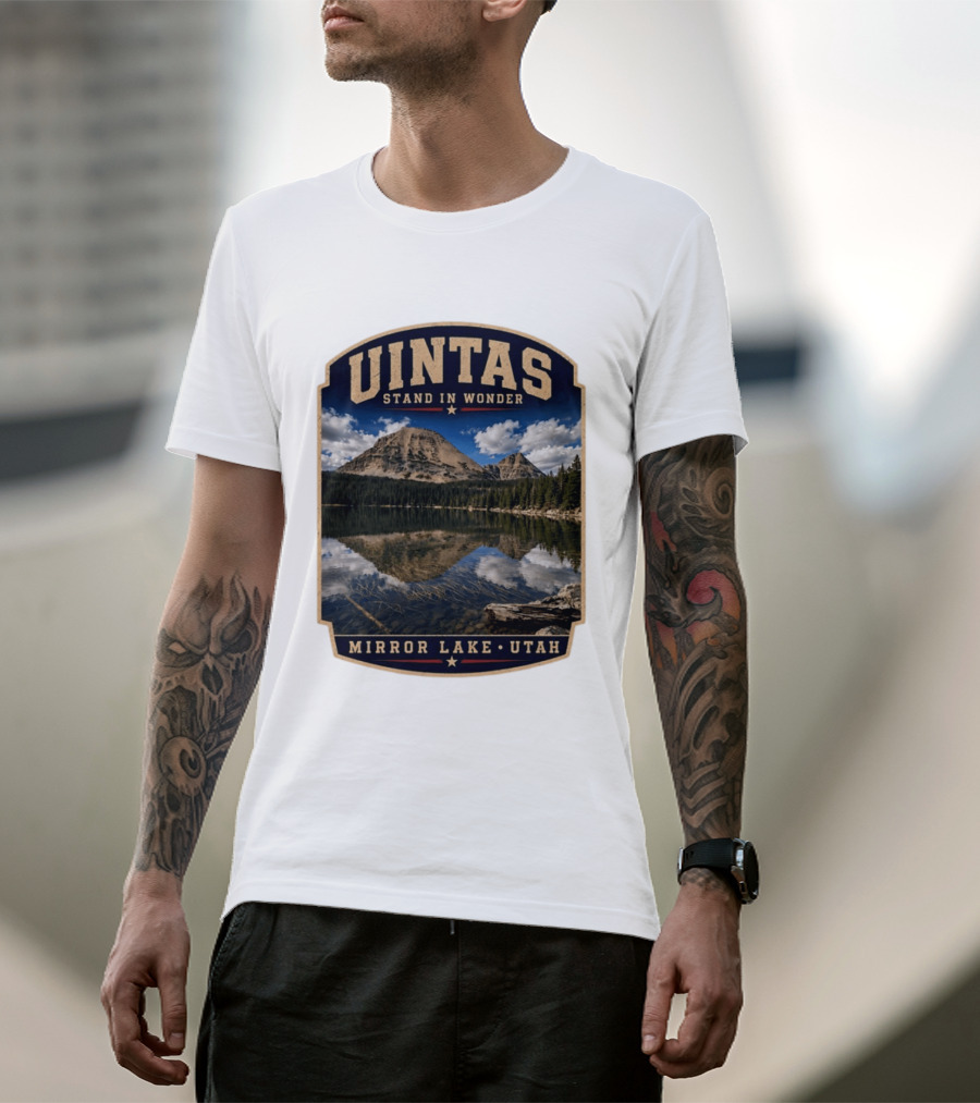 Uintas Stand In Wonder At Mirror Lake Utah T-Shirt