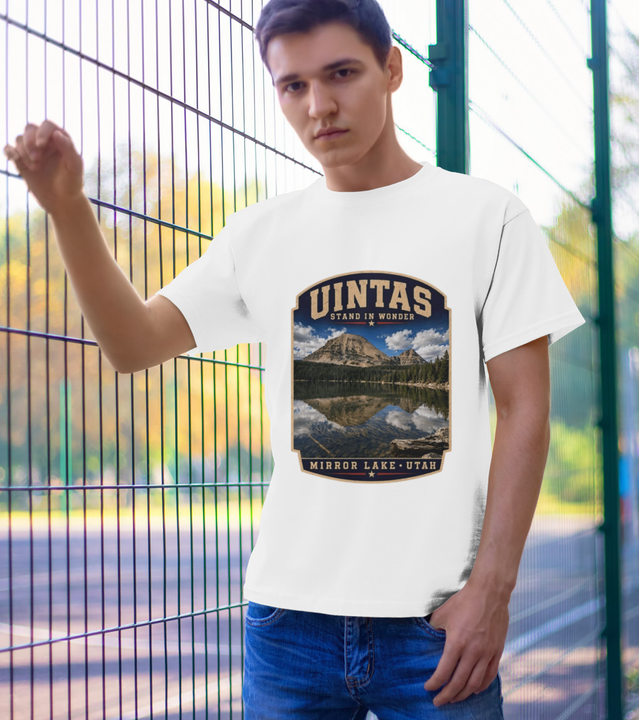 Uintas Stand In Wonder At Mirror Lake Utah T-Shirt
