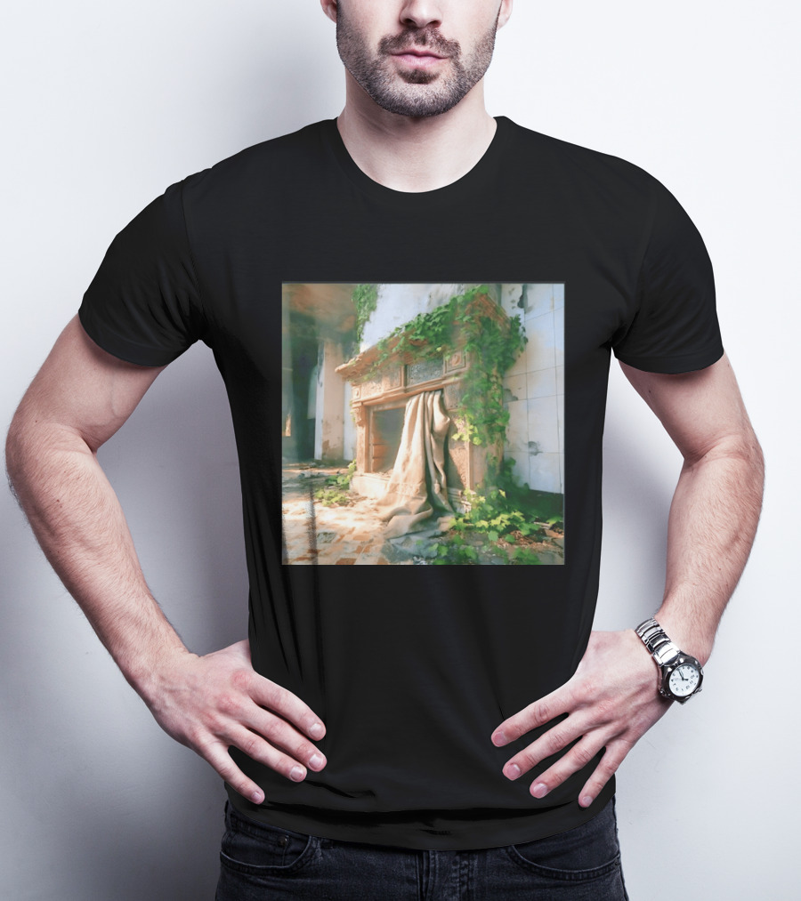 Abandoned Fireplace With Overgrown Ivy And Ruins Ambience T-Shirt