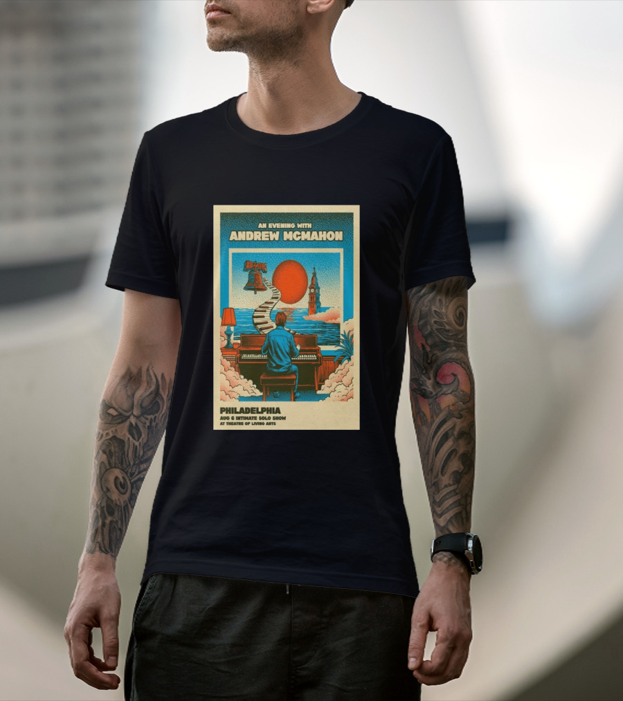 Andrew McMahon An Evening With Philadelphia Aug 6 Intimate Solo Show Theatre Of Living Arts Tour T-Shirt