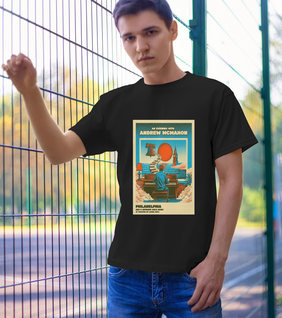 Andrew McMahon An Evening With Philadelphia Aug 6 Intimate Solo Show Theatre Of Living Arts Tour T-Shirt
