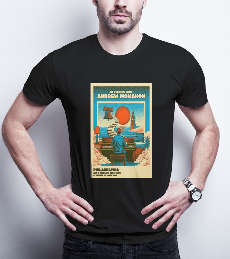 Andrew McMahon An Evening With Philadelphia Aug 6 Intimate Solo Show Theatre Of Living Arts Tour T-Shirt