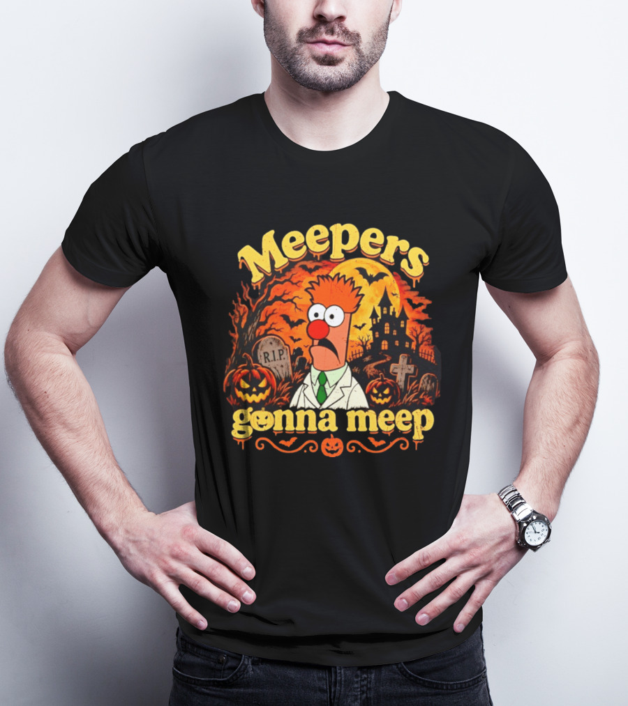 Meepers Gonna Meep Halloween The Muppets Beaker Spooky Scene T-Shirt