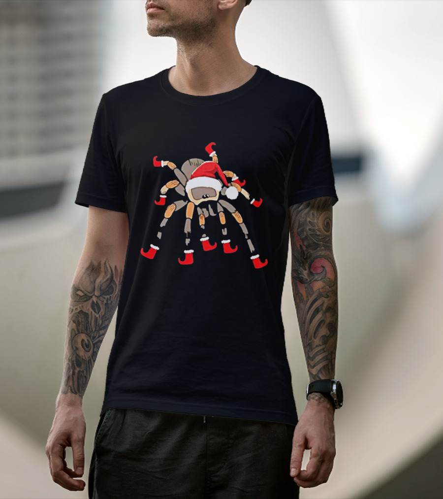 Classic Christmas Tarantula With Santa Hat And Festive Boots T-Shirt