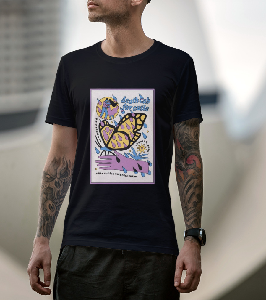 Death Cab For Cutie Paso Robles Vina Robles Amphitheatre August 7 2026 Butterfly T-Shirt