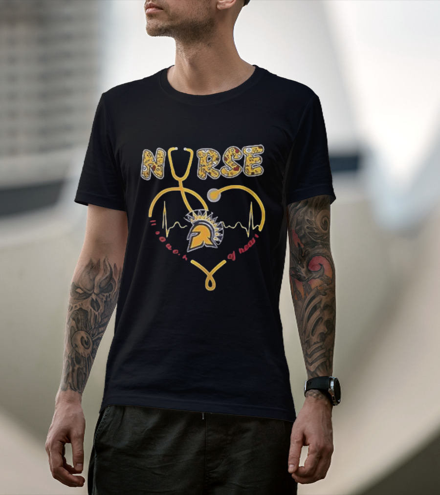Detroit Lions United States Coast Guard 2026 Nurse Power Of Heart Stethoscope EMT Lions Helmet T-Shirt