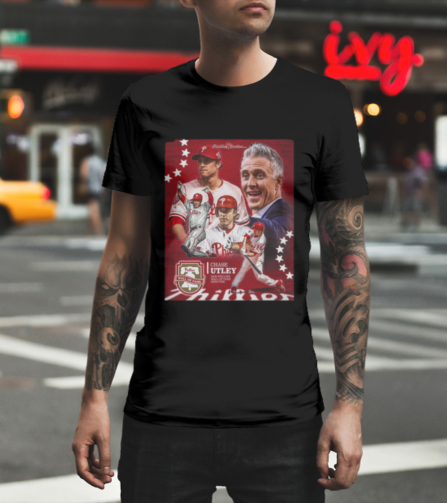 Phillies Nation Chase Utley 2026 Wall Of Fame Inductee Phillies T-Shirt