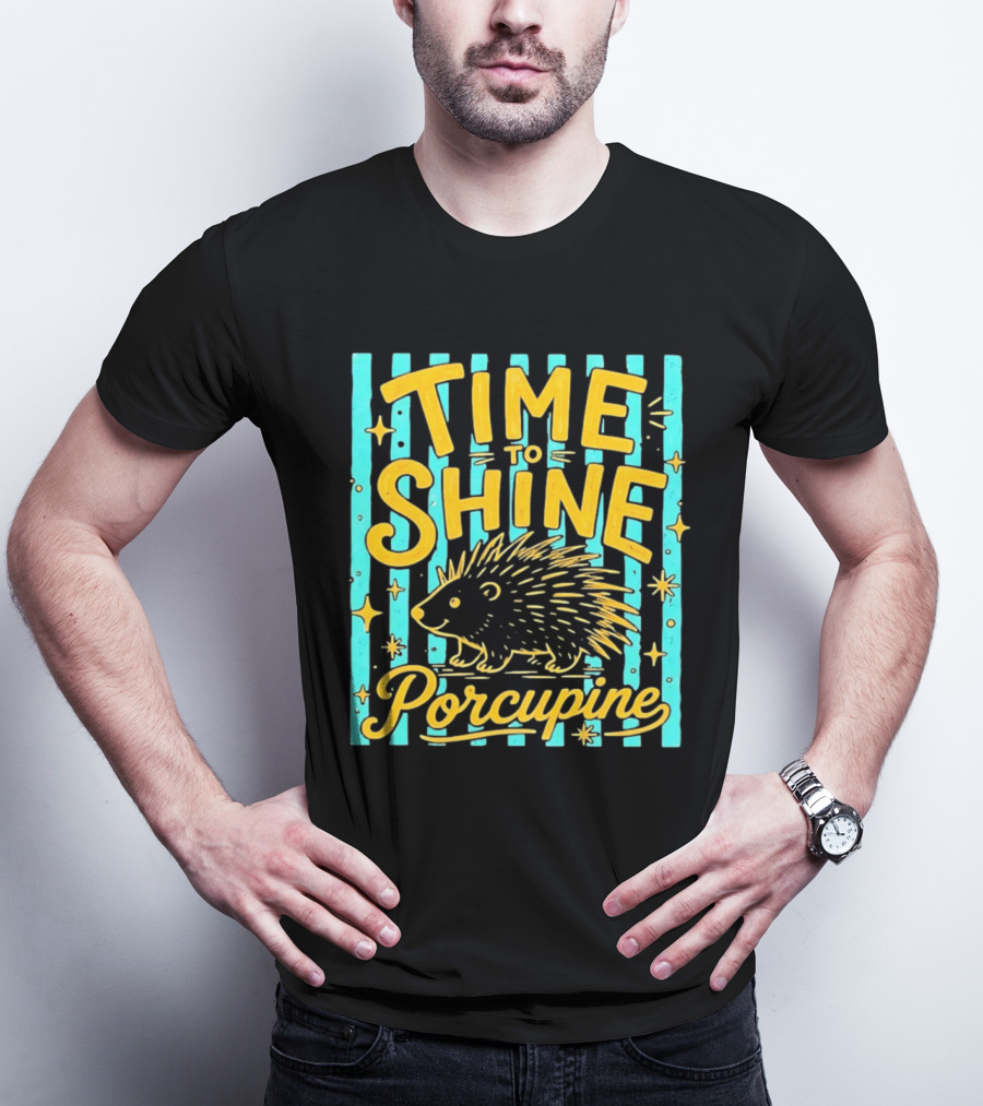 Time To Shine Porcupine Bright Animal Nature T-Shirt