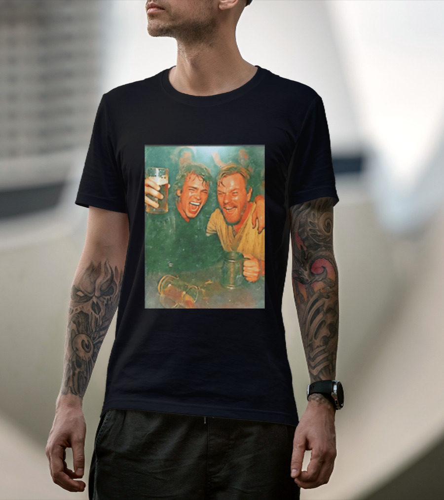 Original Anakin Skywalker And Obi Wan Kenobi Celebrate With Beer Cheers T-Shirt