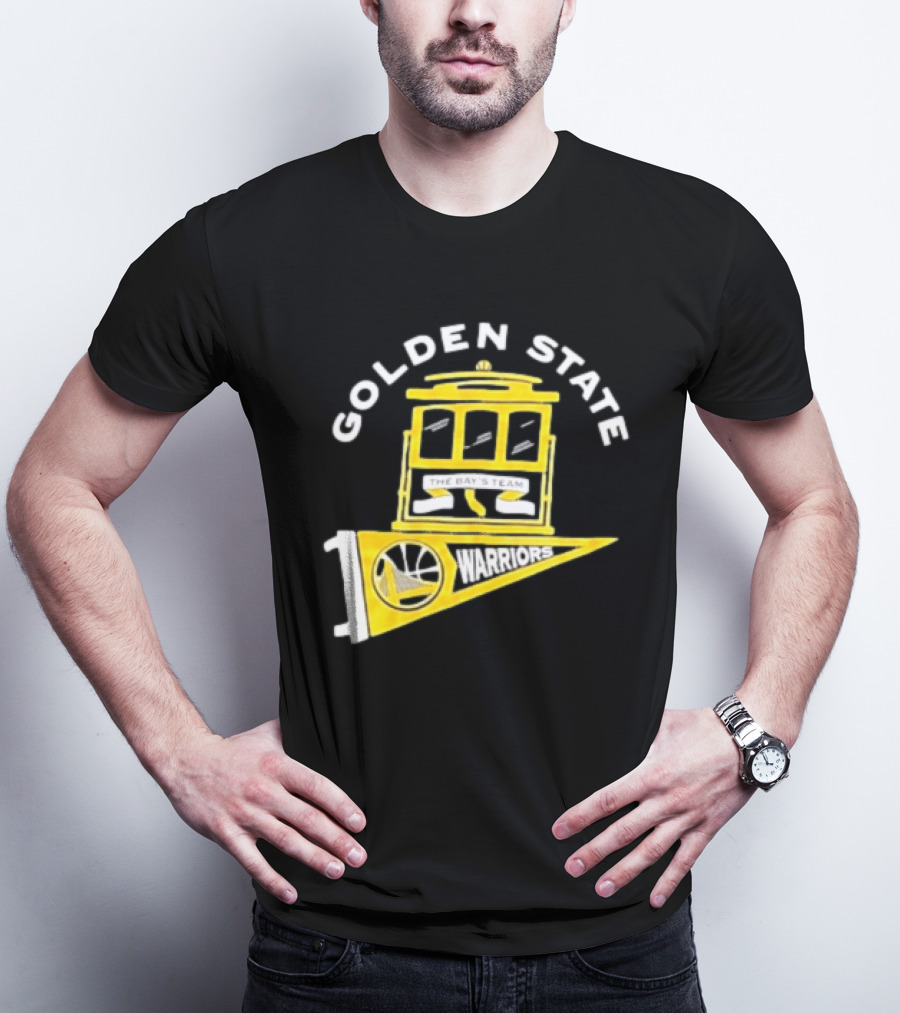 Golden State Warriors The Bays Team Warriors Banner And Cable Car T-Shirt
