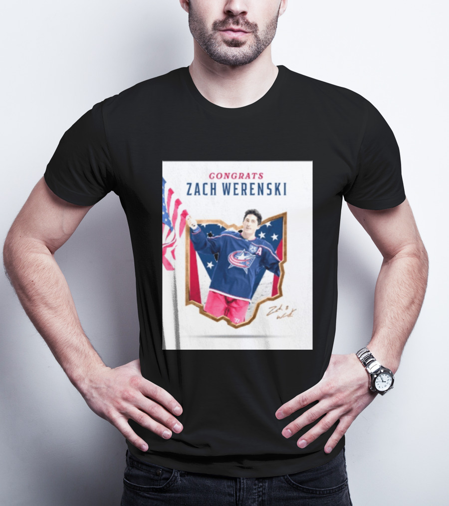 Congrats Zach Werenski USA Columbus Blue Jackets Hockey Celebration T-Shirt